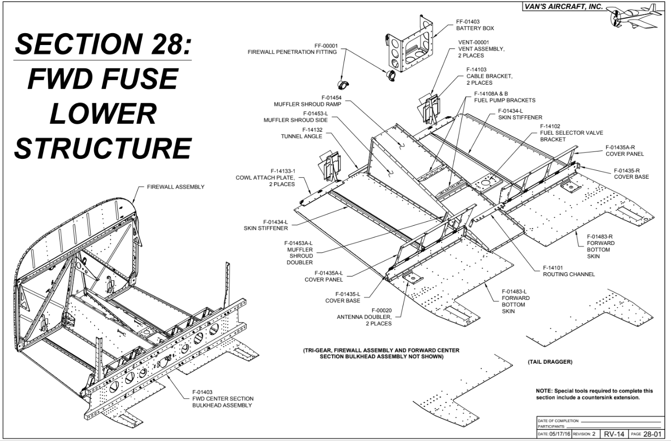 Began Work on Forward Fuselage Lower Structure (Section 28) – Ron's RV ...