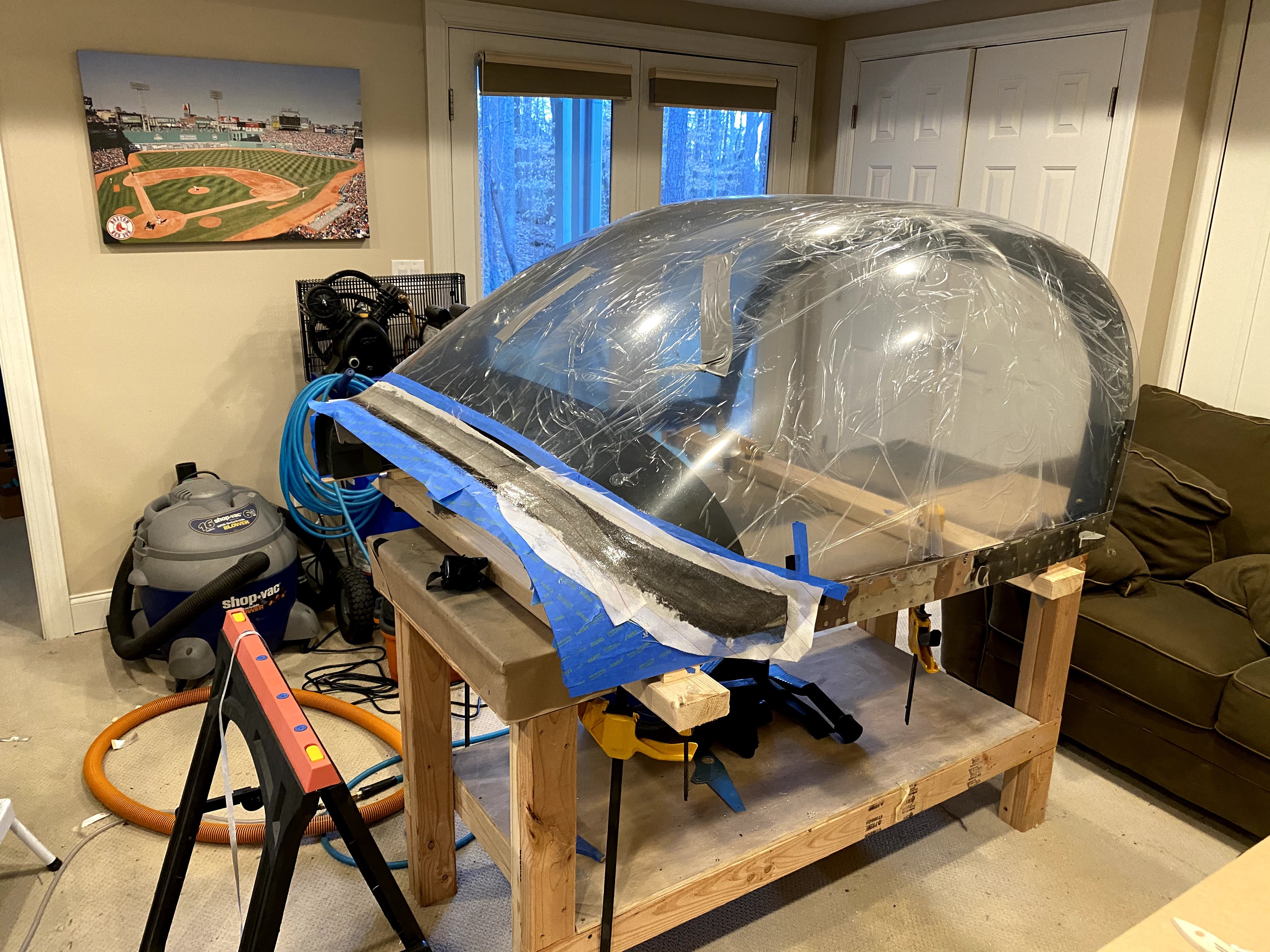 Laid up the fiberglass canopy fairing – Ron's RV-14A Build Log